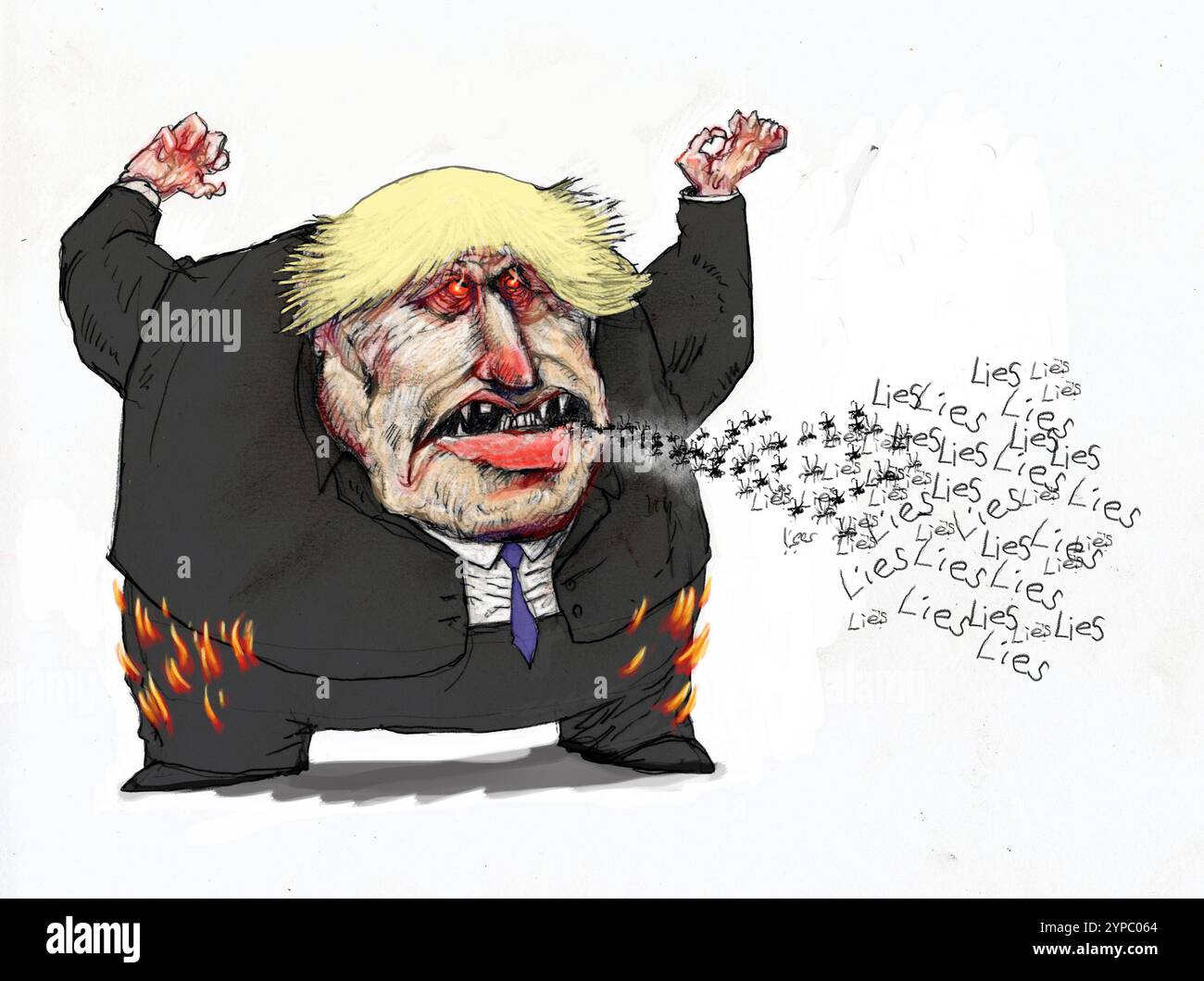 Art caricature, funny, humorous, ex-British Prime Minister of the ...