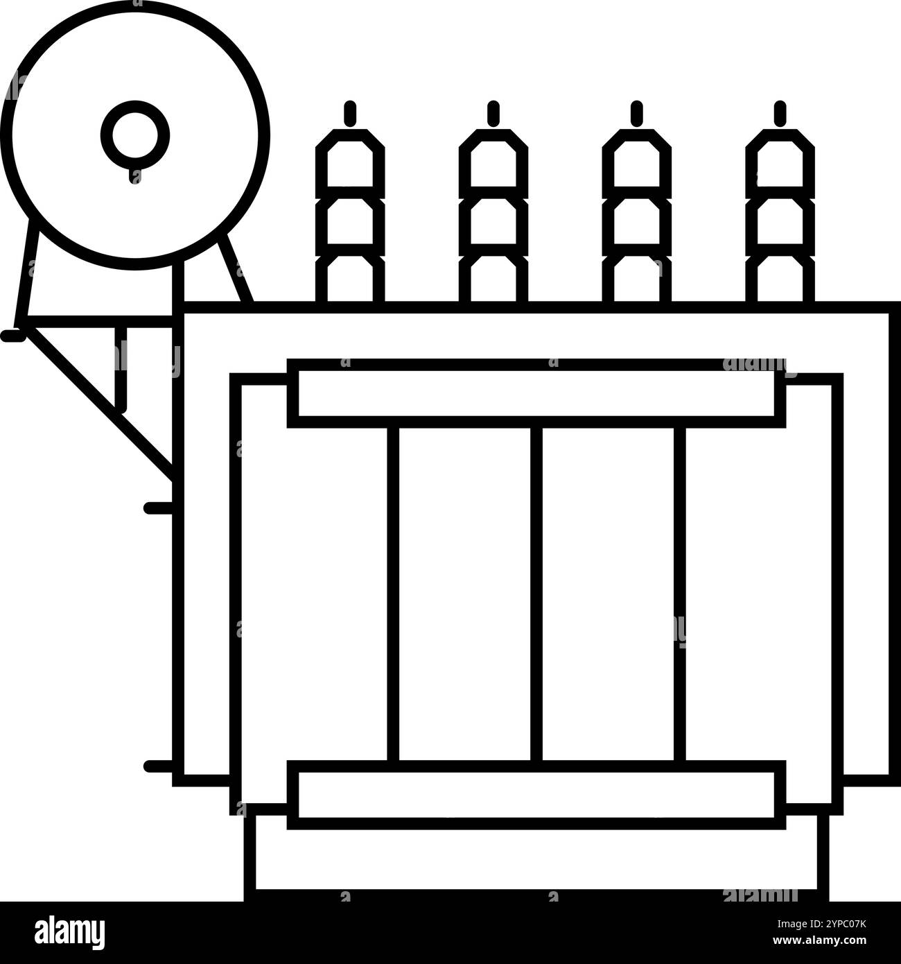 transformer electric grid line icon vector illustration Stock Vector ...