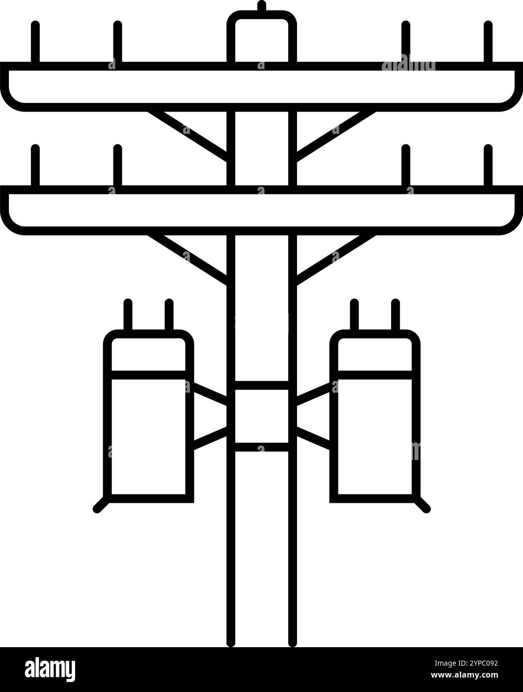 poles electric grid line icon vector illustration Stock Vector Image ...