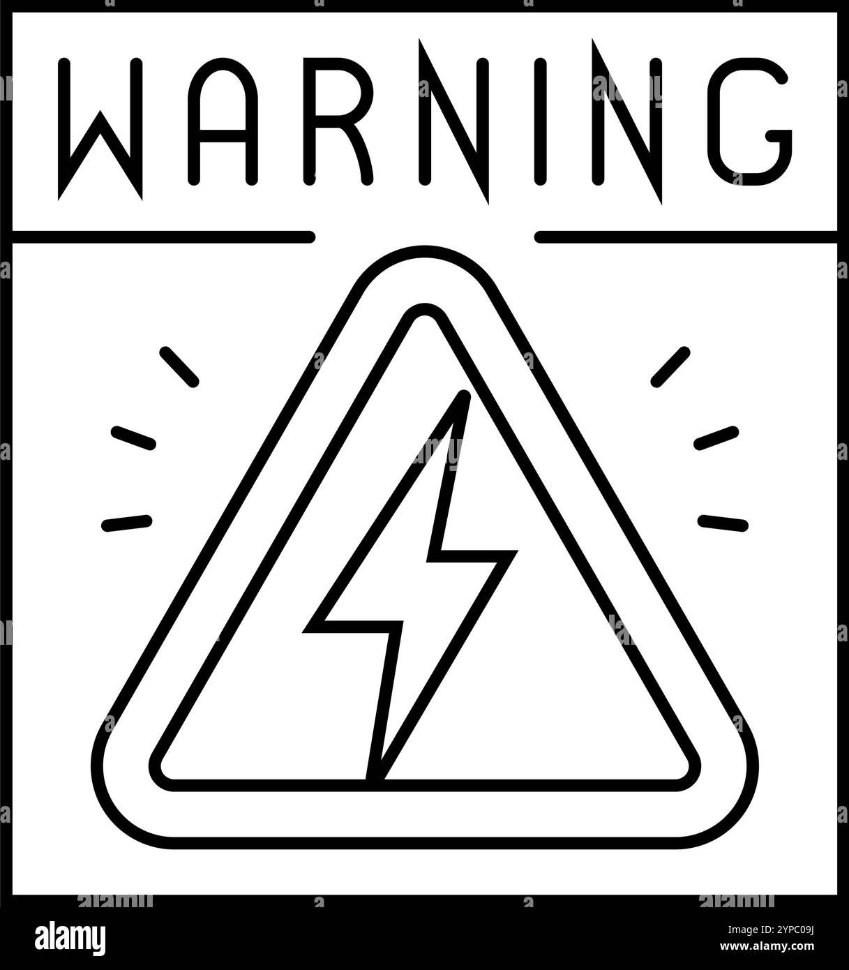 high voltage warning electric grid line icon vector illustration Stock ...