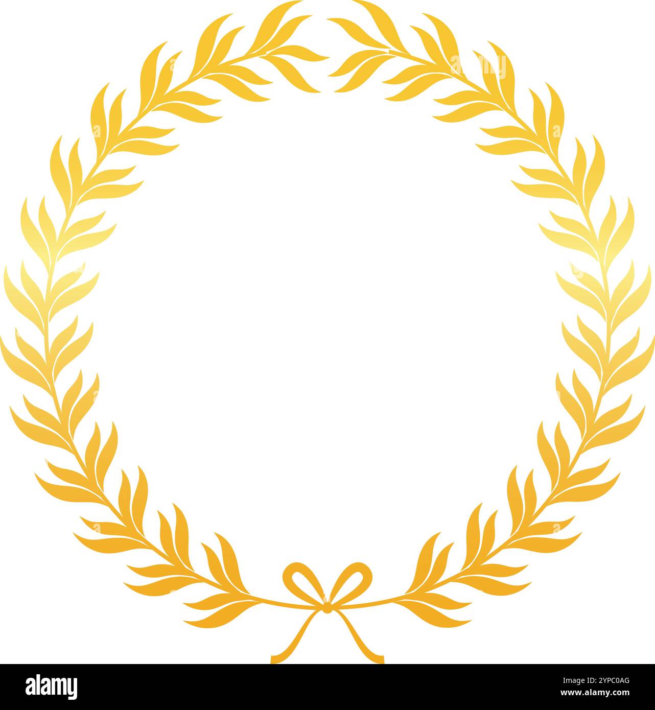 Circular golden laurel wreath with a ribbon, symbolizing victory ...