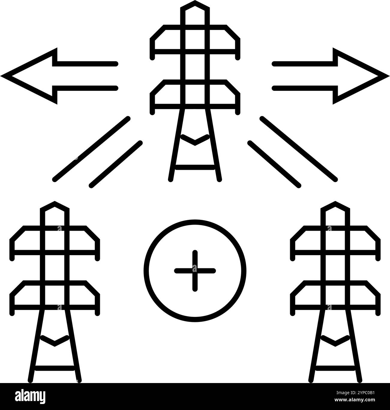 expansion electric grid line icon vector illustration Stock Vector ...