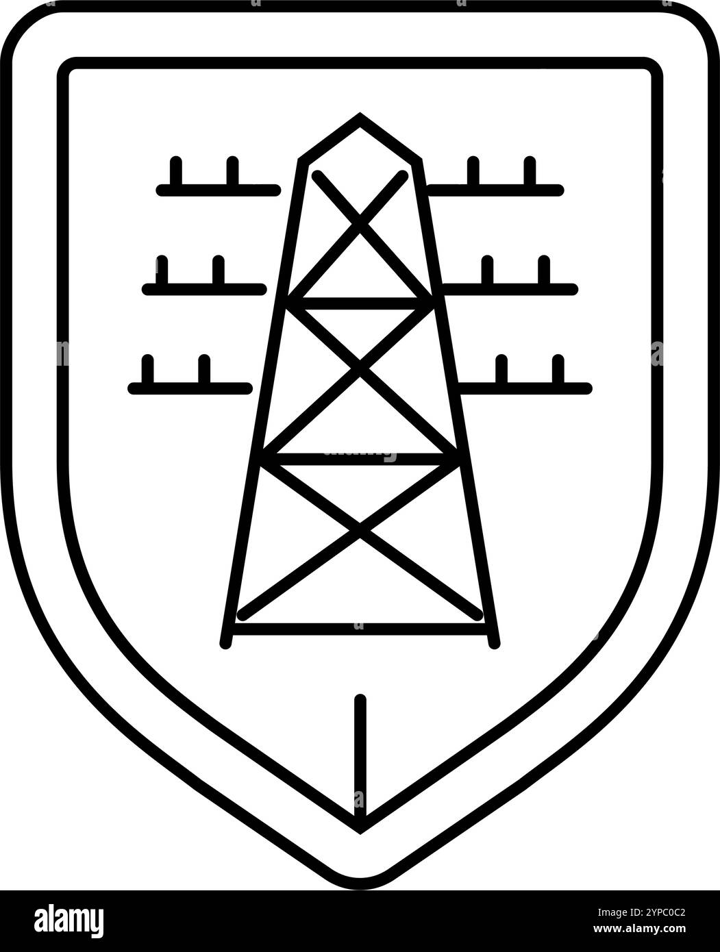 security electric grid line icon vector illustration Stock Vector Image ...