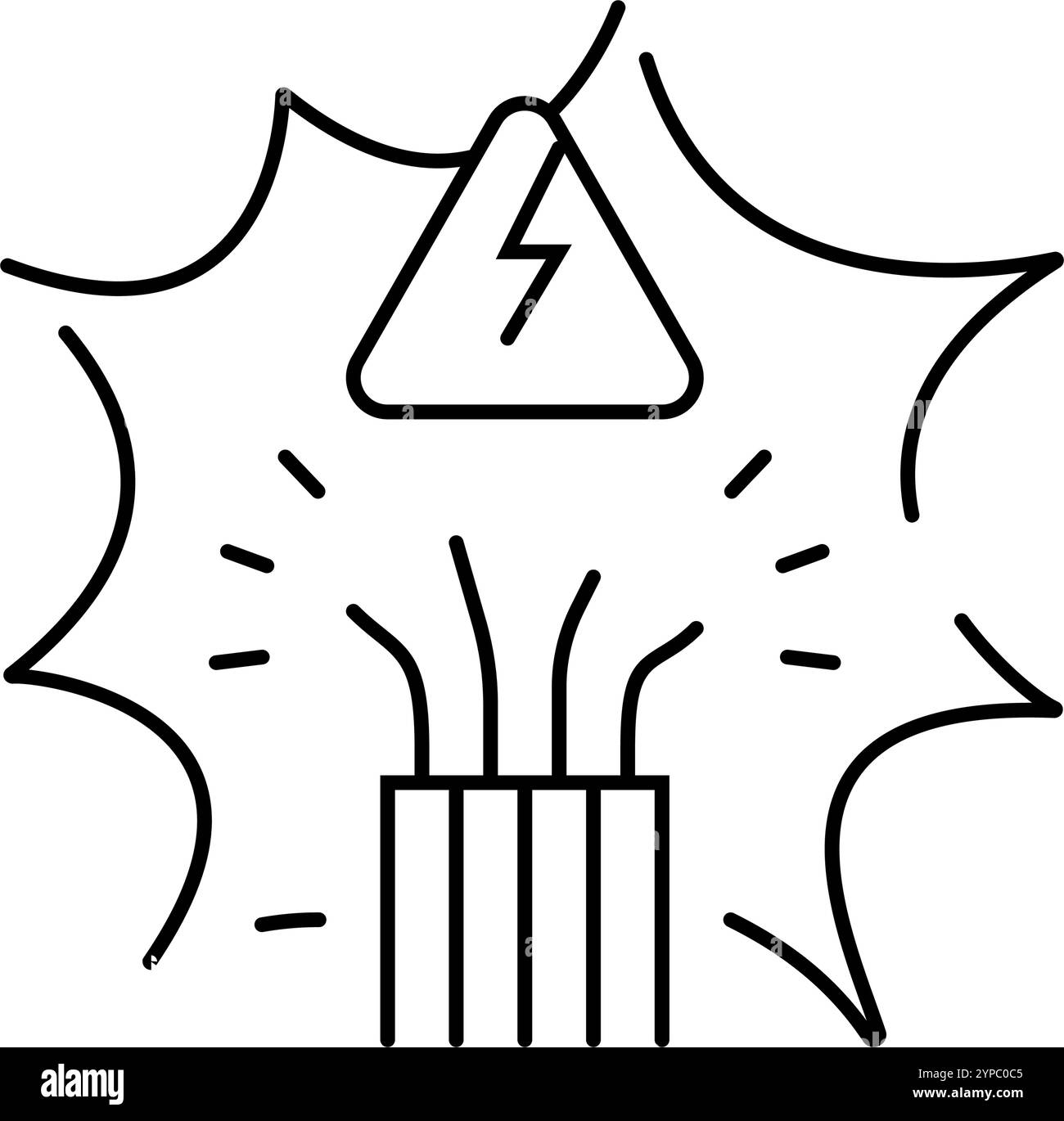 emergency response electric grid line icon vector illustration Stock ...