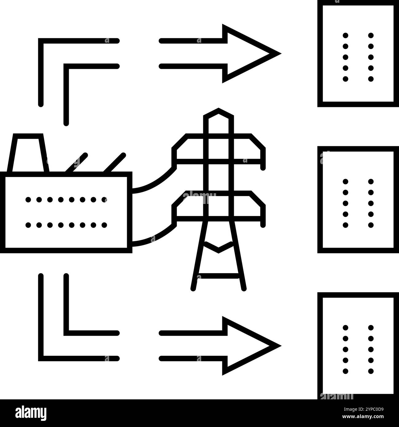 power distribution electric grid line icon vector illustration Stock ...