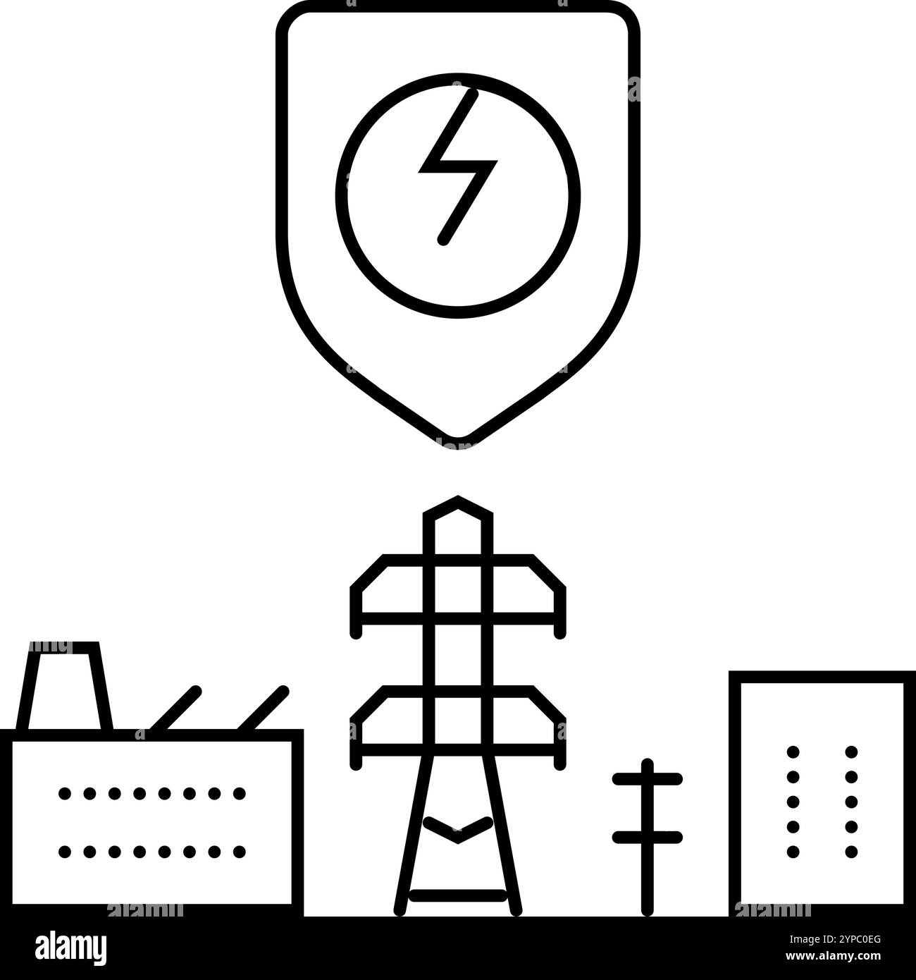 monitoring electric grid line icon vector illustration Stock Vector ...