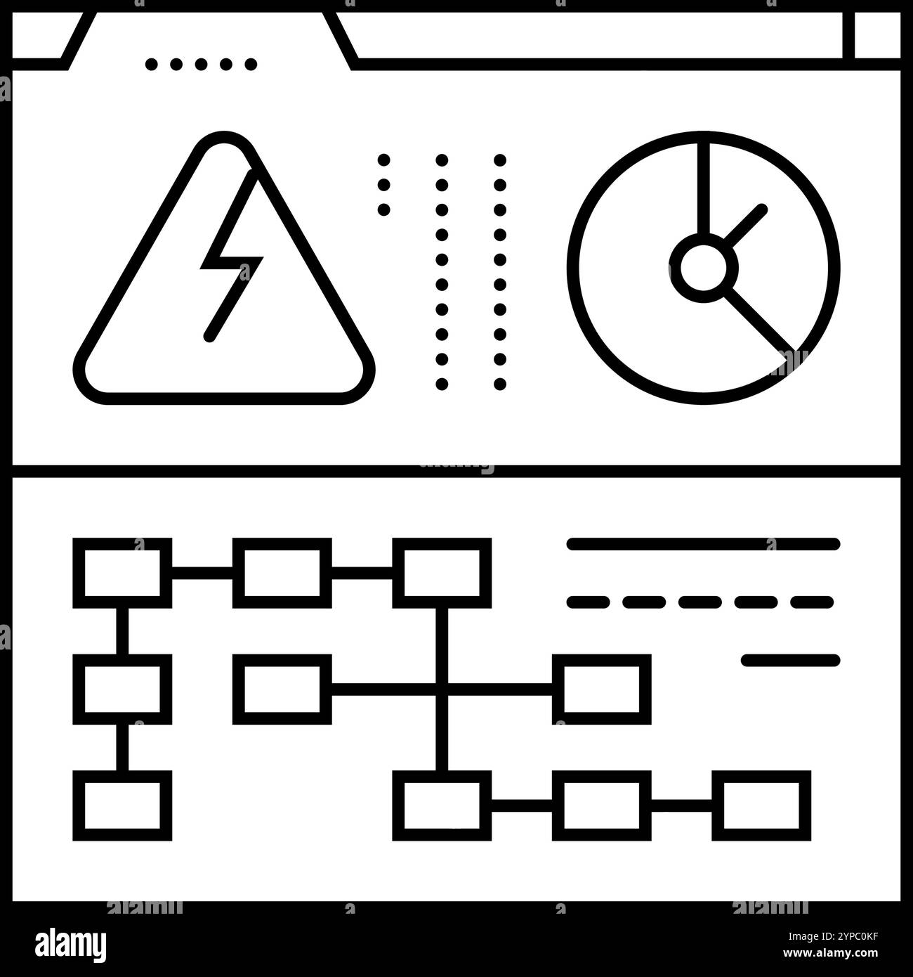 distributed generation electric grid line icon vector illustration ...