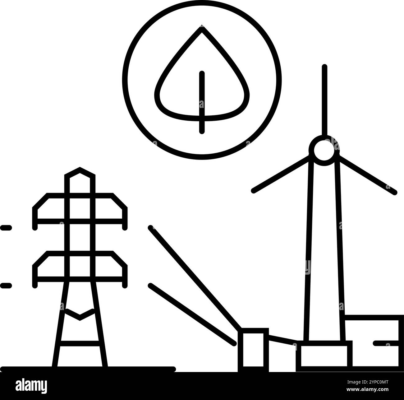 energy flow control electric grid line icon vector illustration Stock ...