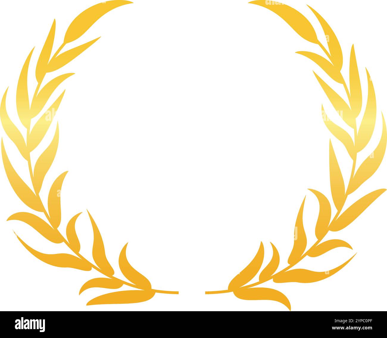 Circular golden laurel wreath symbolizes success, achievement, and triumph, evoking a sense of ...
