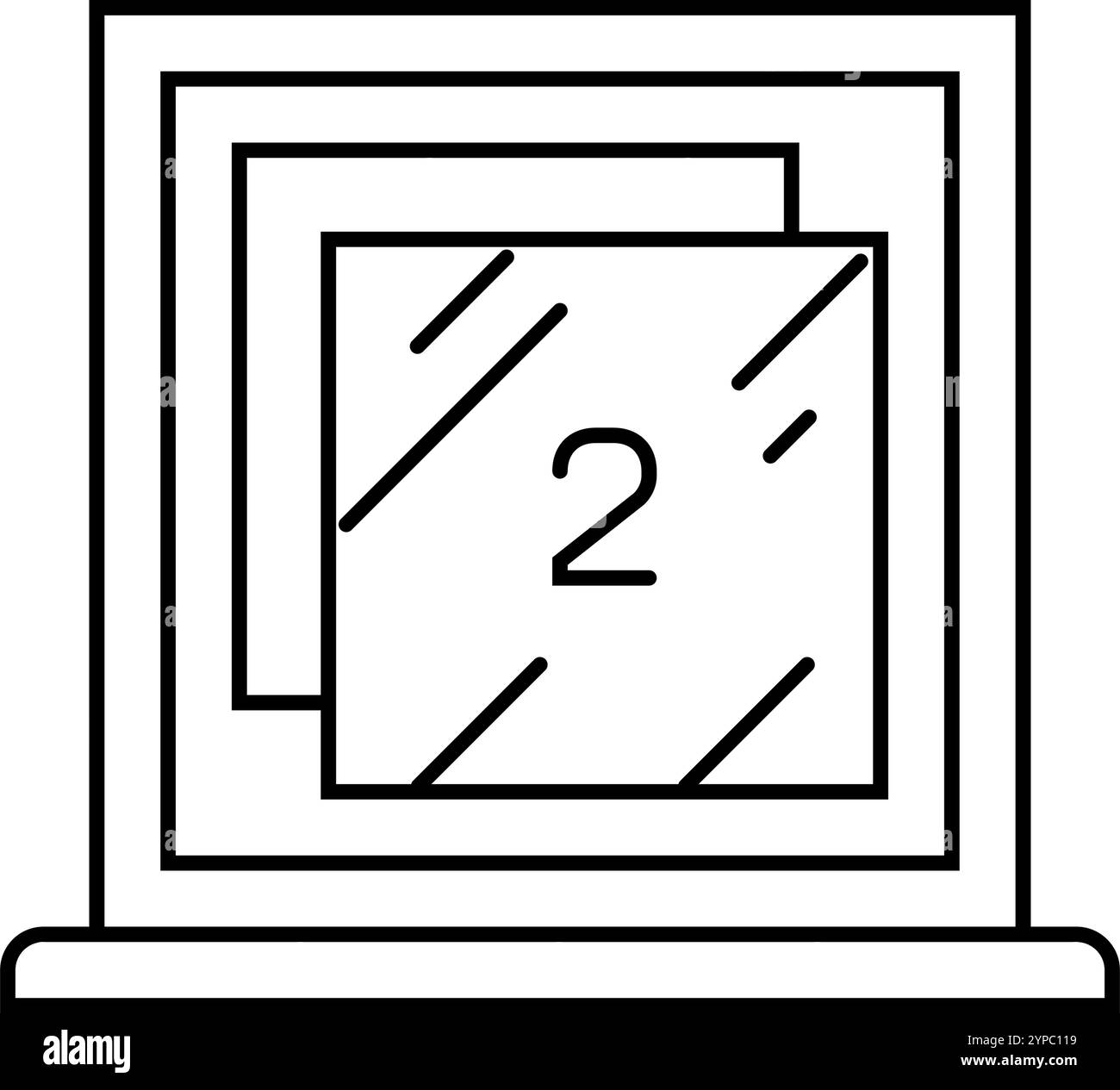 double pane windows energy conservation line icon vector illustration ...