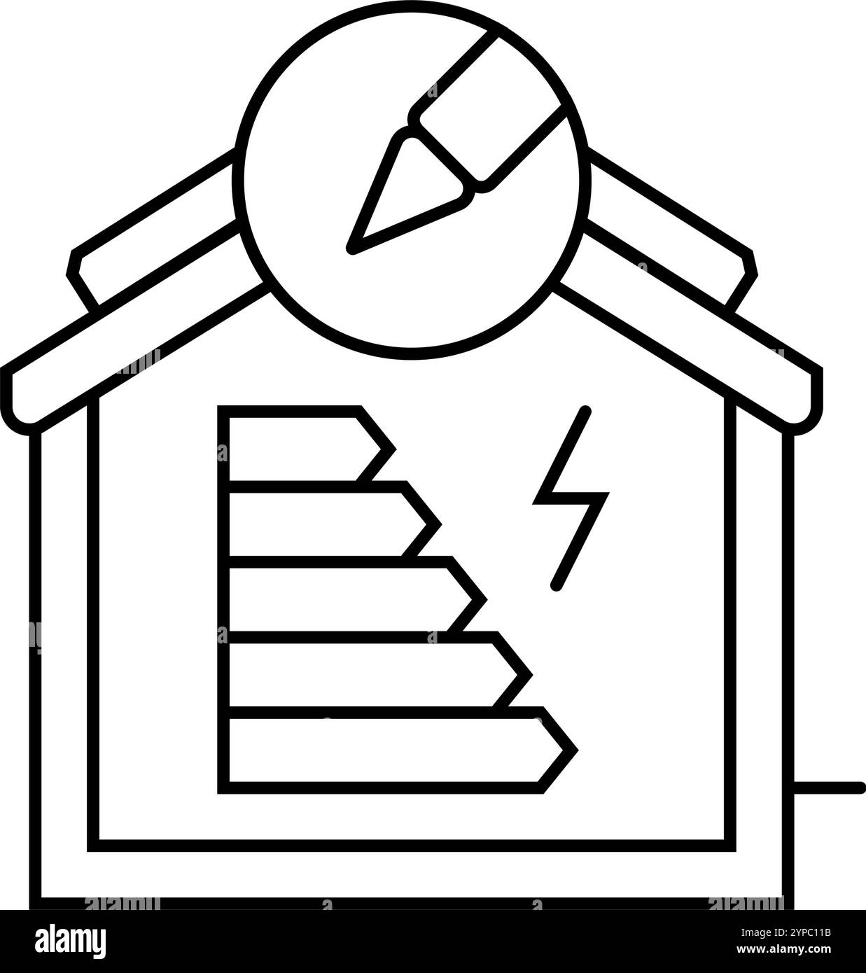 energy efficient building design line icon vector illustration Stock ...