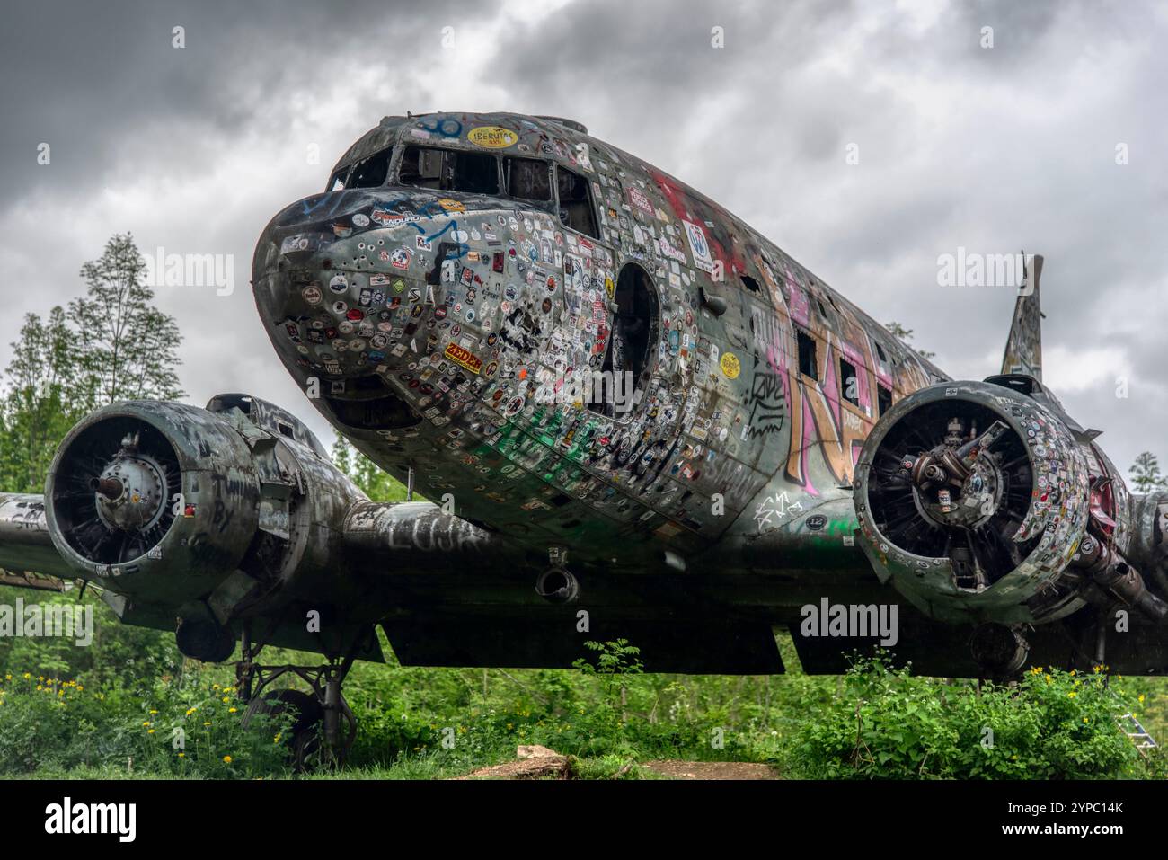 Zeljava Air Base in Croatia and Abandoned Douglas C-47 Airplane on the ...