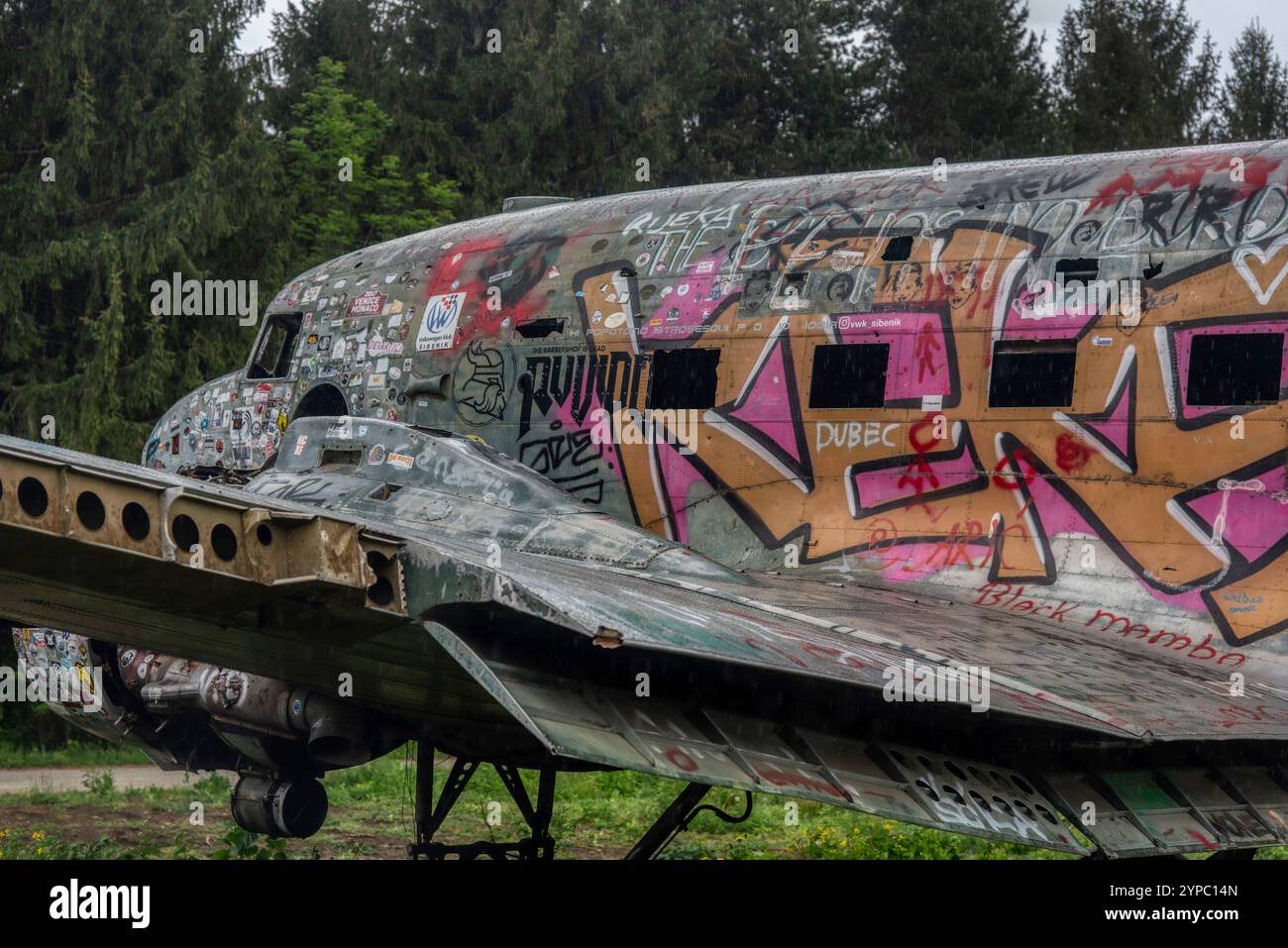 Zeljava Air Base in Croatia and Abandoned Douglas C-47 Airplane on the ...