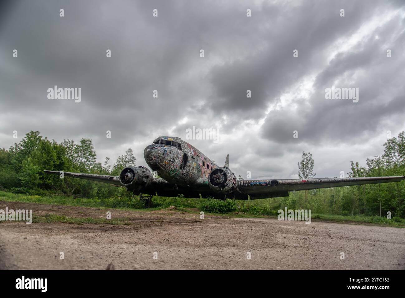 Zeljava Air Base in Croatia and Abandoned Douglas C-47 Airplane on the ...