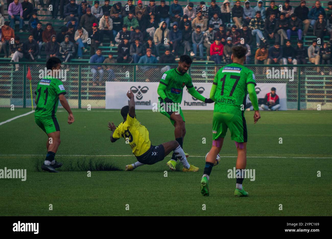 Conney Idan (C) of Real Kashmir FC seen in action during the I-League ...