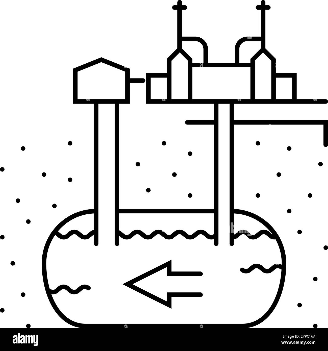 reservoir geothermal energy line icon vector illustration Stock Vector ...
