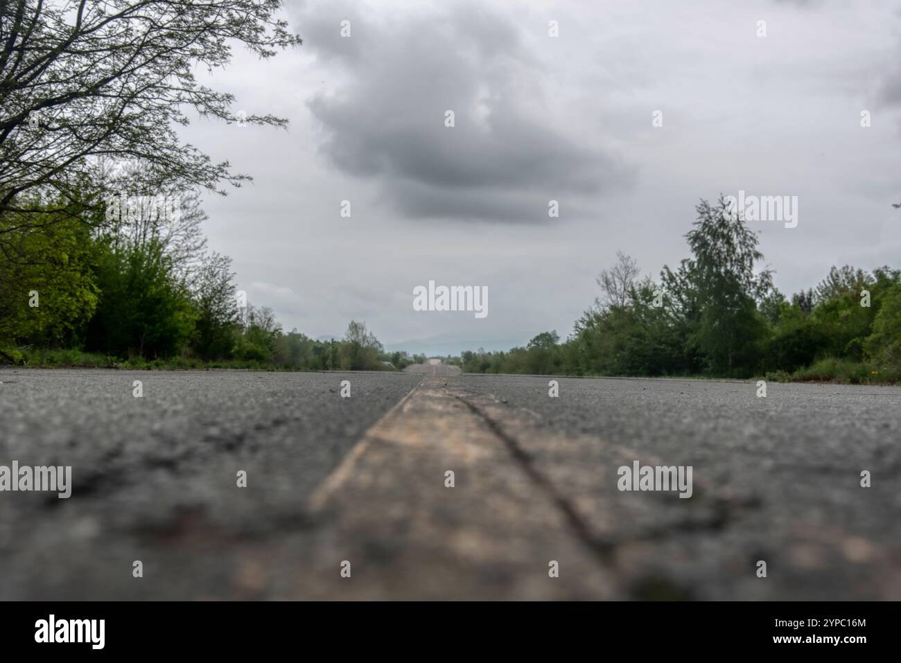 Ruins of underground airbase Zeljava, Bihac. Runway. Former military ...