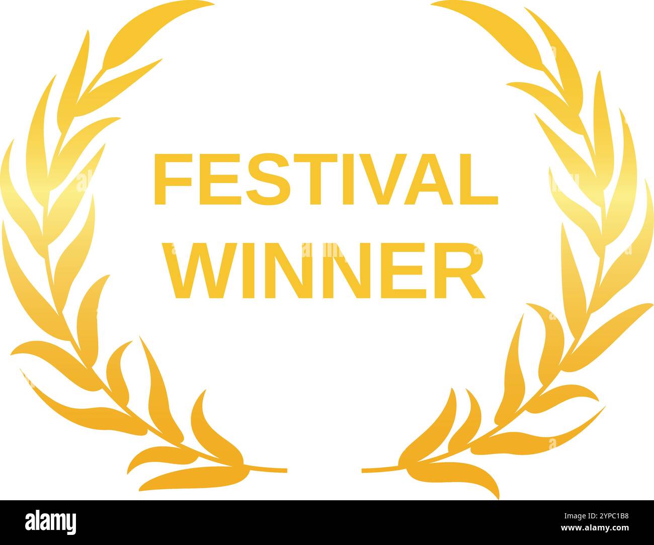 Golden laurel wreath framing the words festival winner, conveying ...