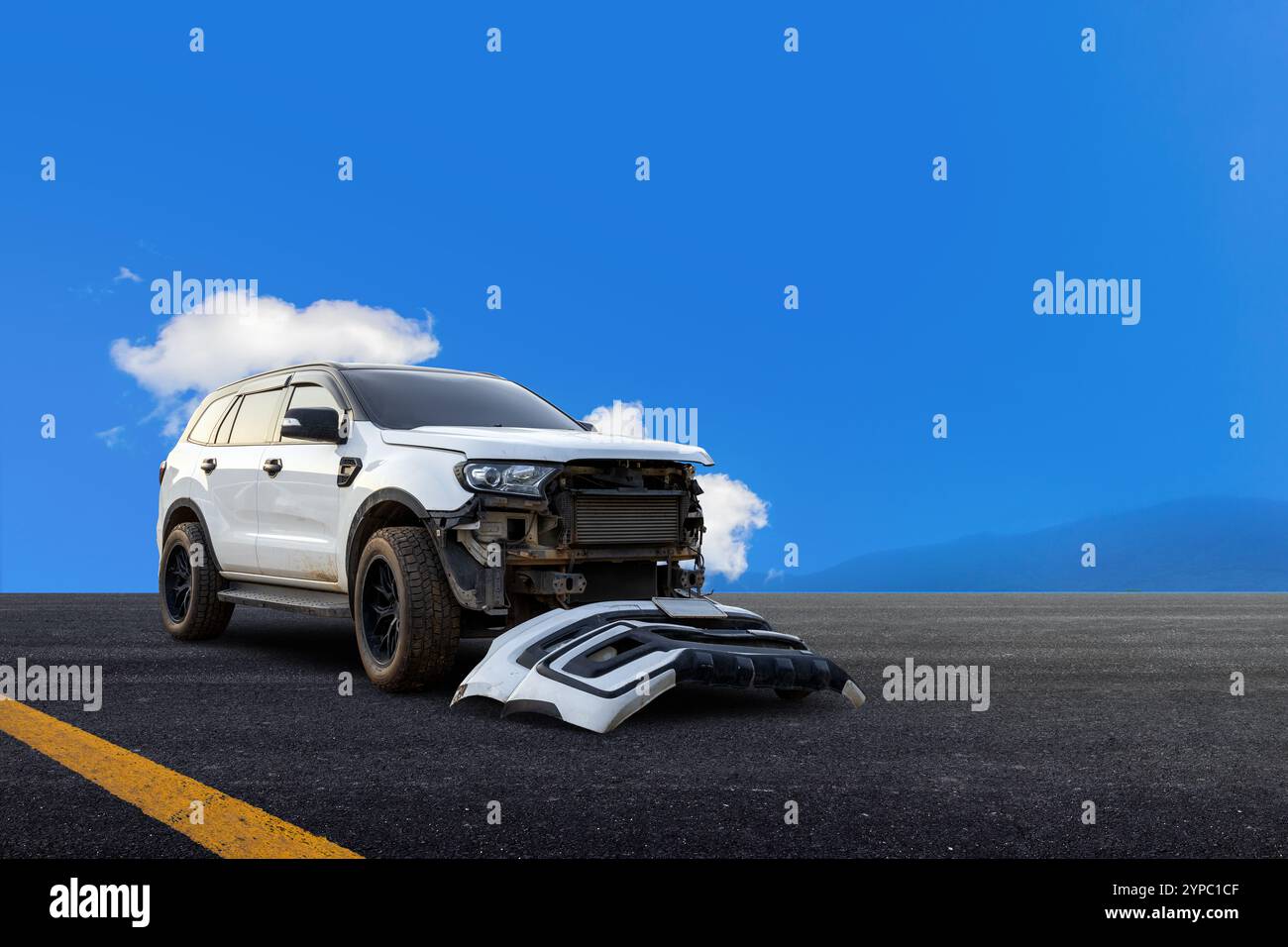 Scene of a multi-vehicle collision at a city intersection, featuring ...