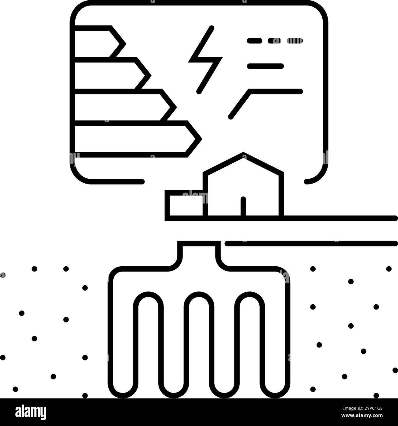 electricity geothermal energy line icon vector illustration Stock ...