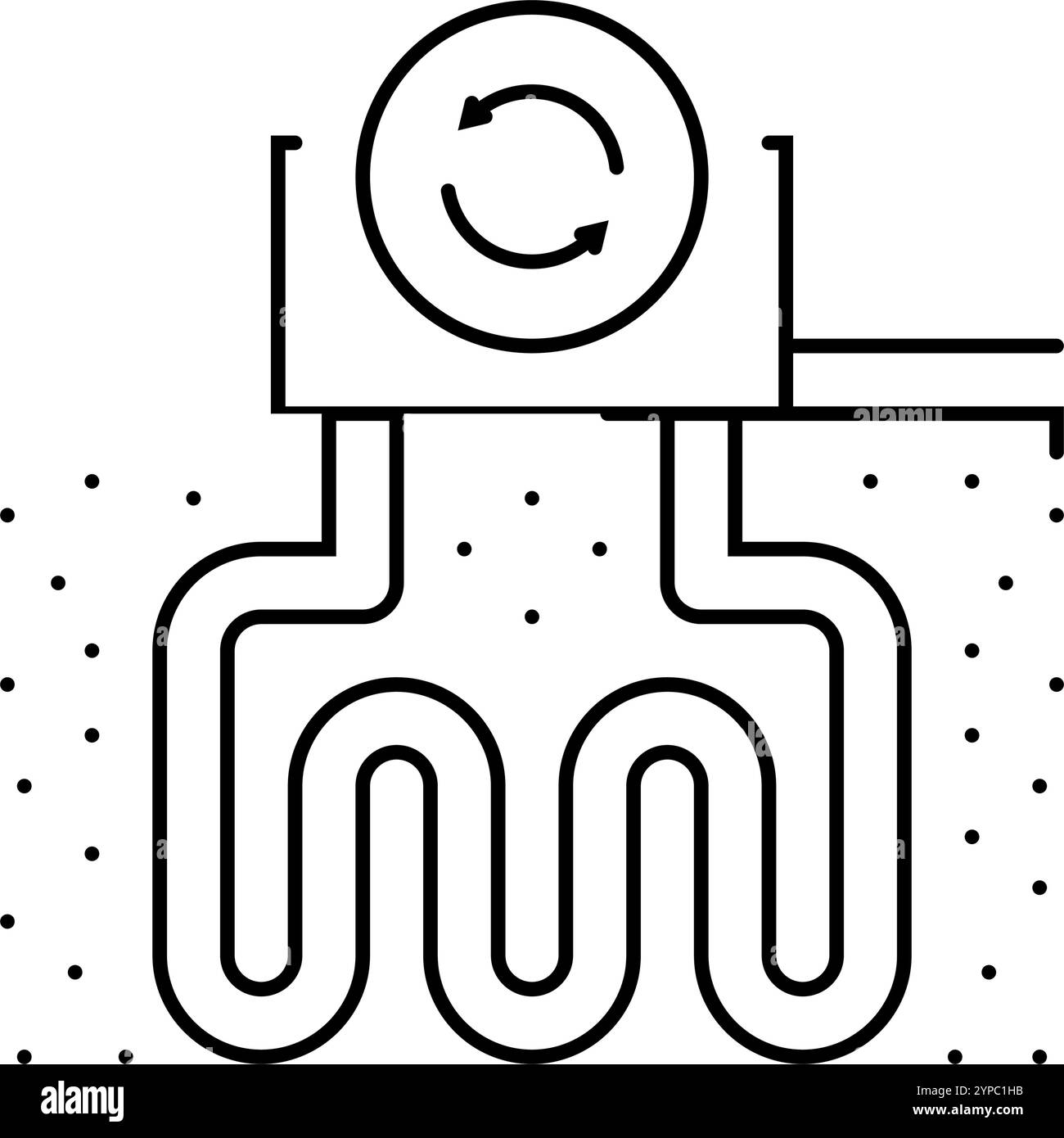 heat recovery geothermal energy line icon vector illustration Stock ...