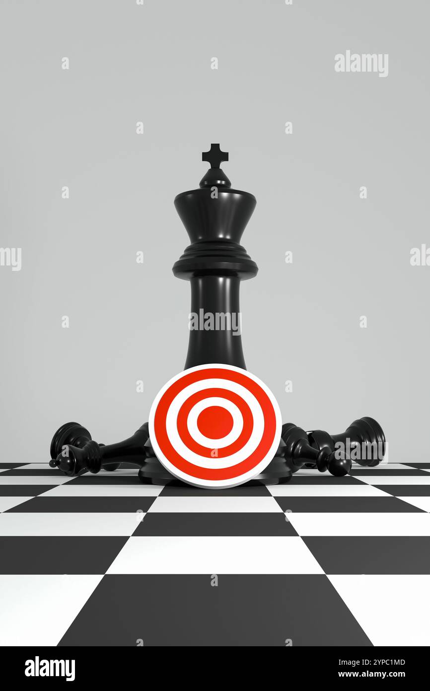 business and marketing strategy development concept. chess king with a ...