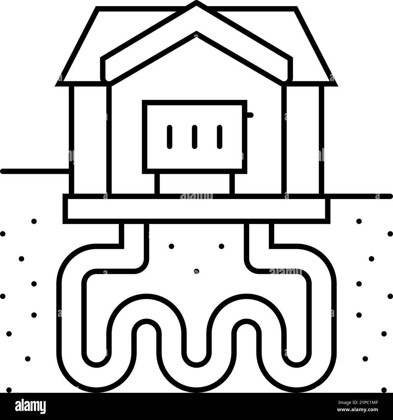 infrastructure geothermal energy line icon vector illustration Stock ...