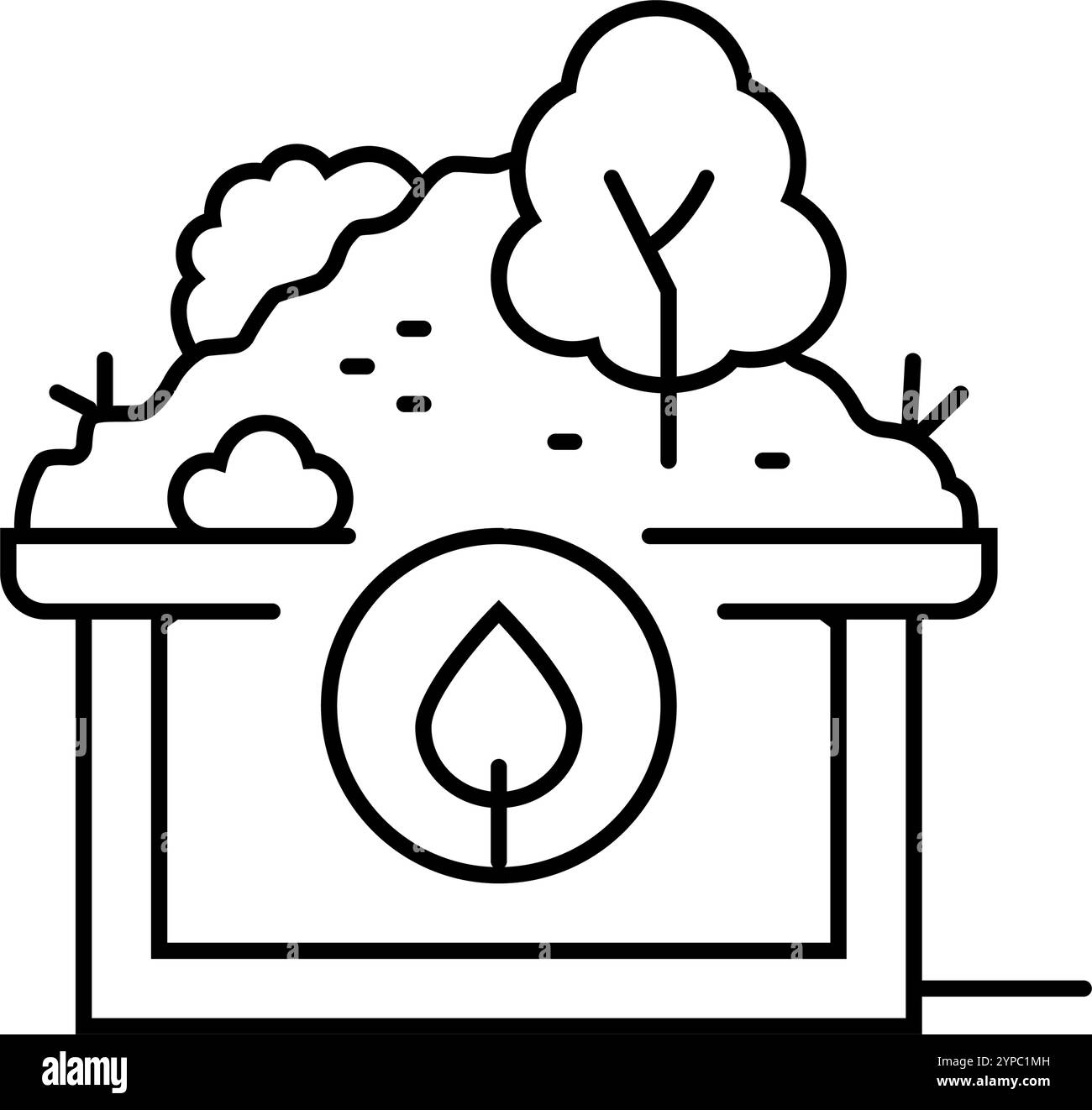roof green building line icon vector illustration Stock Vector Image ...