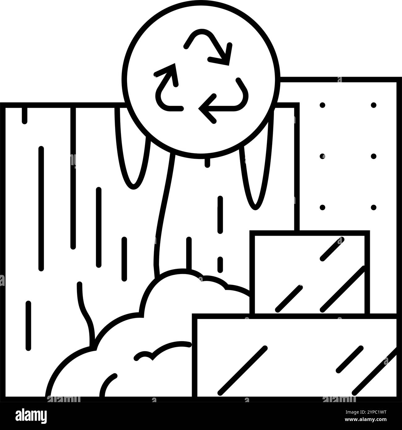 low emission materials green building line icon vector illustration ...