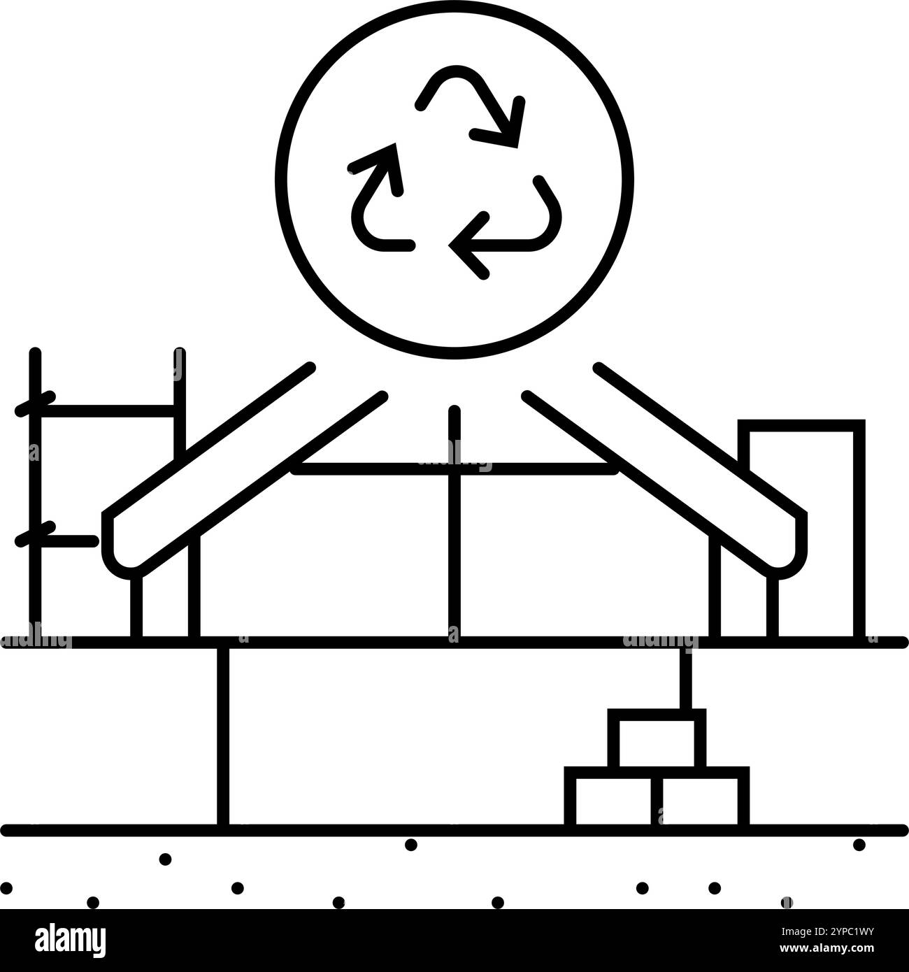 sustainable construction green building line icon vector illustration ...