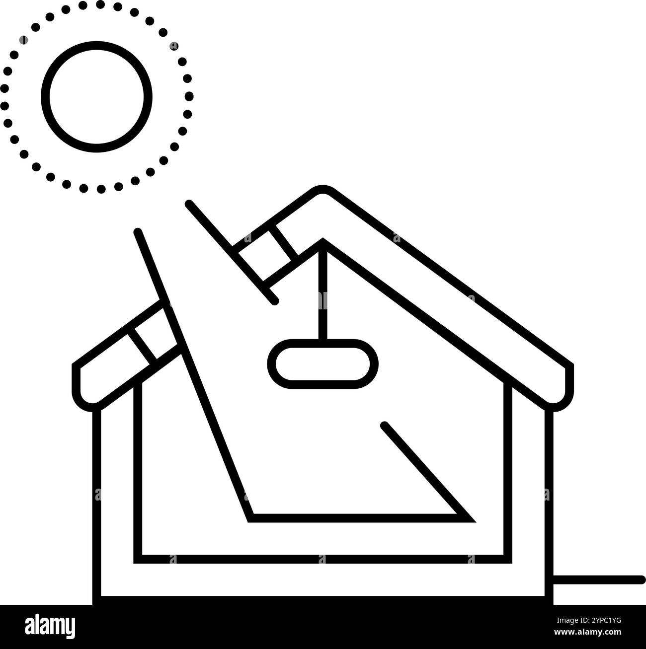 daylight harvesting green building line icon vector illustration Stock ...
