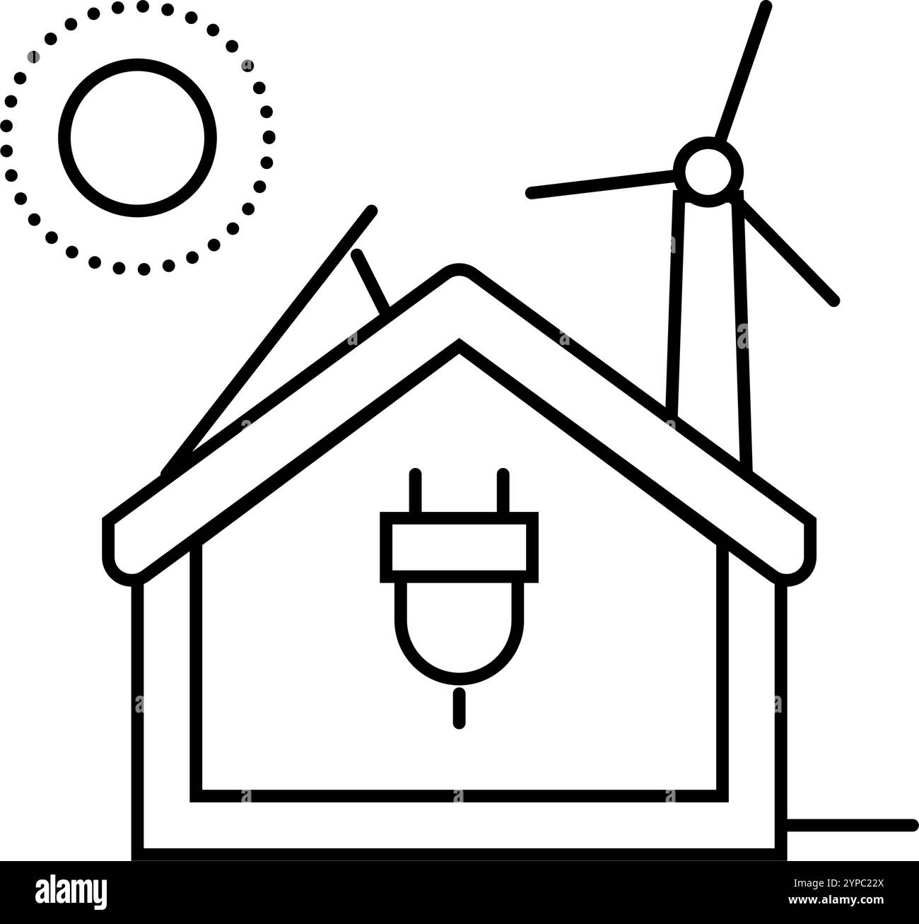vegetated façade green building line icon vector illustration Stock ...