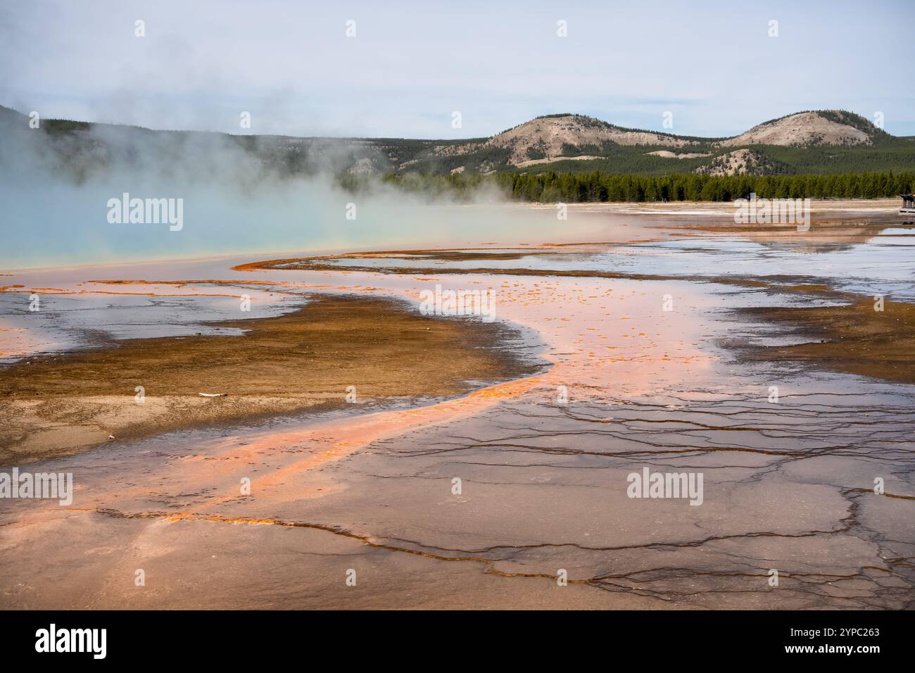 an active geyser spring with an intermittent discharge of water ejected ...