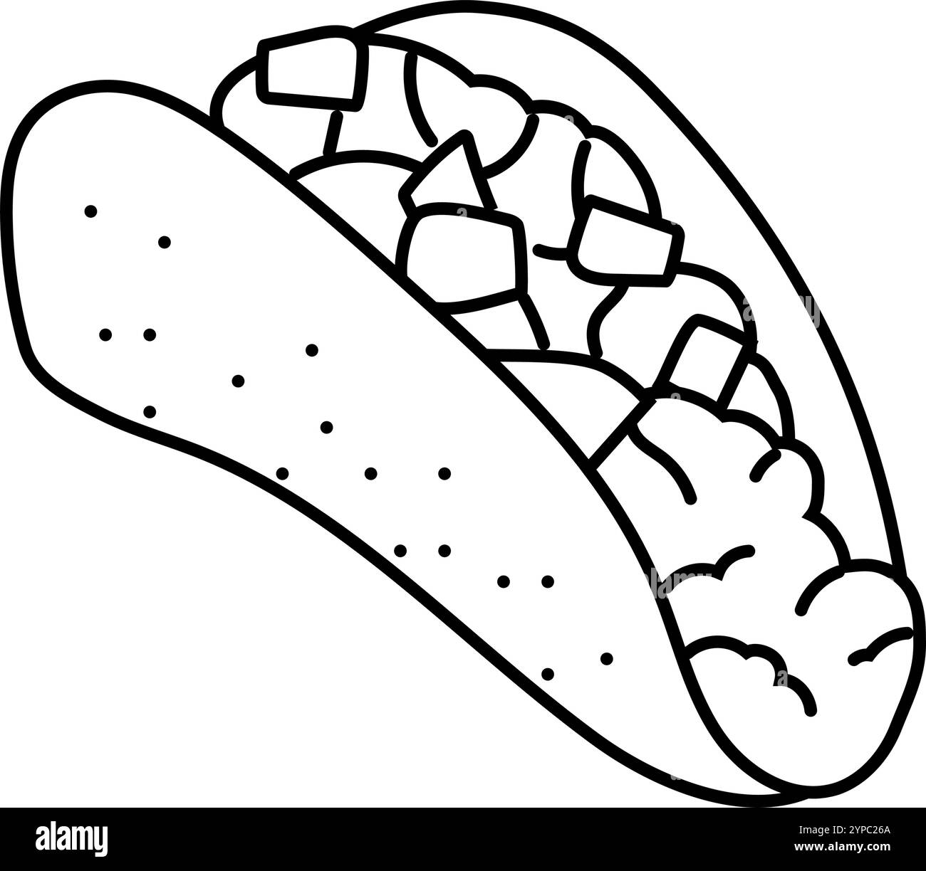 tacos mexican cuisine line icon vector illustration Stock Vector Image ...