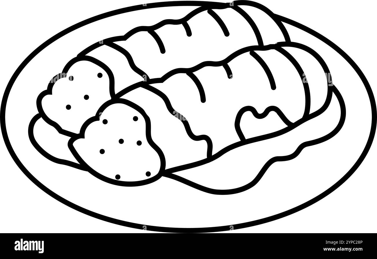 enchiladas mexican cuisine line icon vector illustration Stock Vector ...