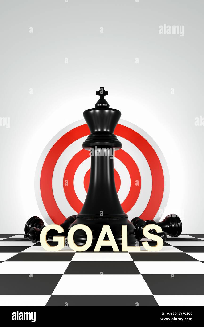 business and marketing strategy development concept. chess king with a ...
