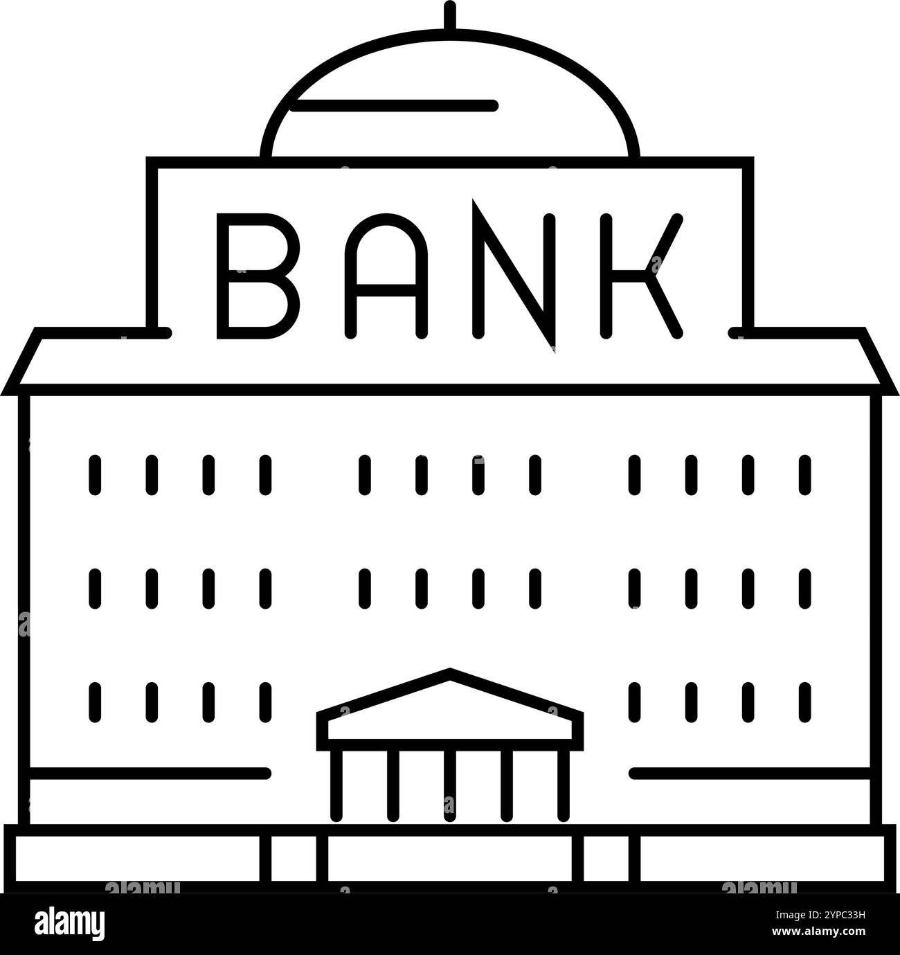 government bank building line icon vector illustration Stock Vector ...
