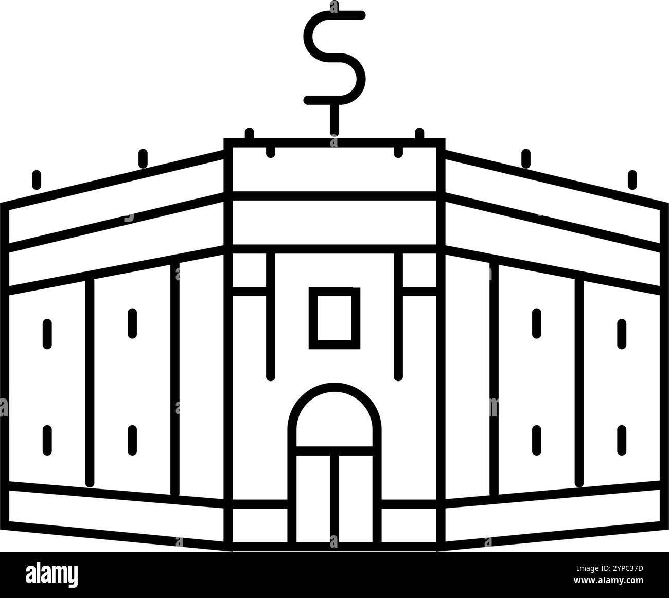 economy bank building line icon vector illustration Stock Vector Image ...