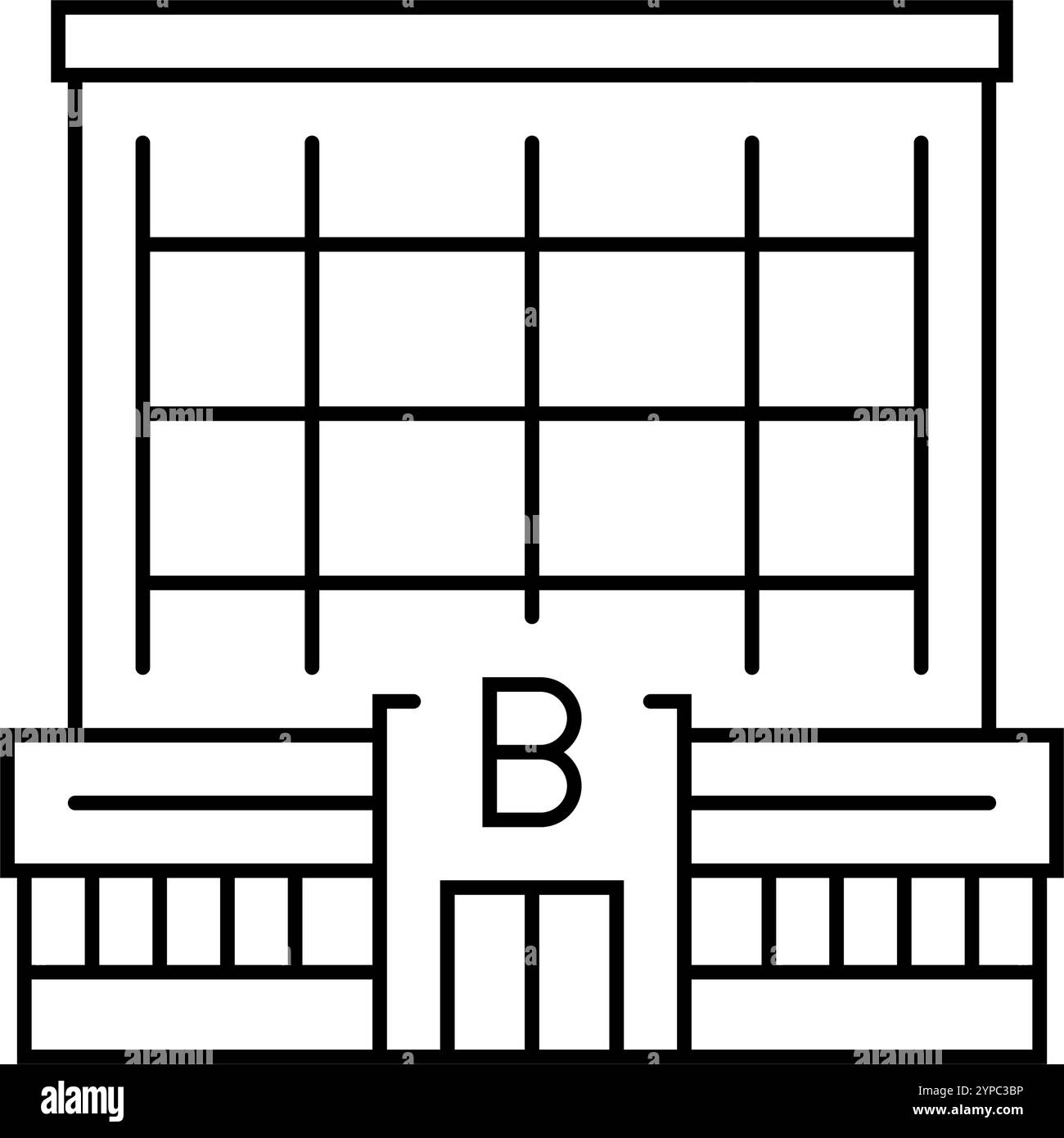 urban bank building line icon vector illustration Stock Vector Image ...