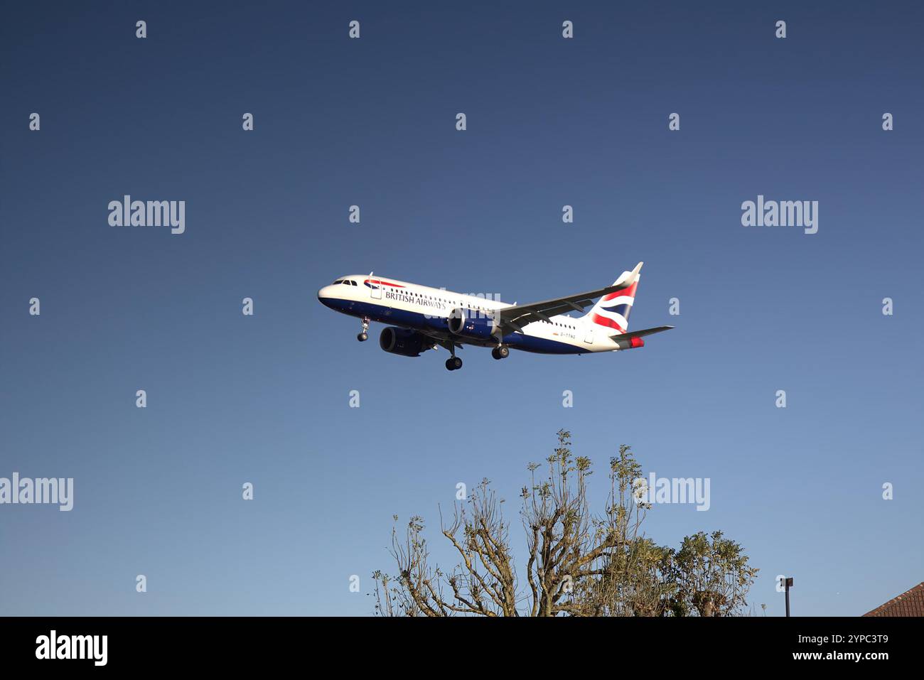 British Airways A320 Neo G-TTNG from Jersey, flies low with landing ...