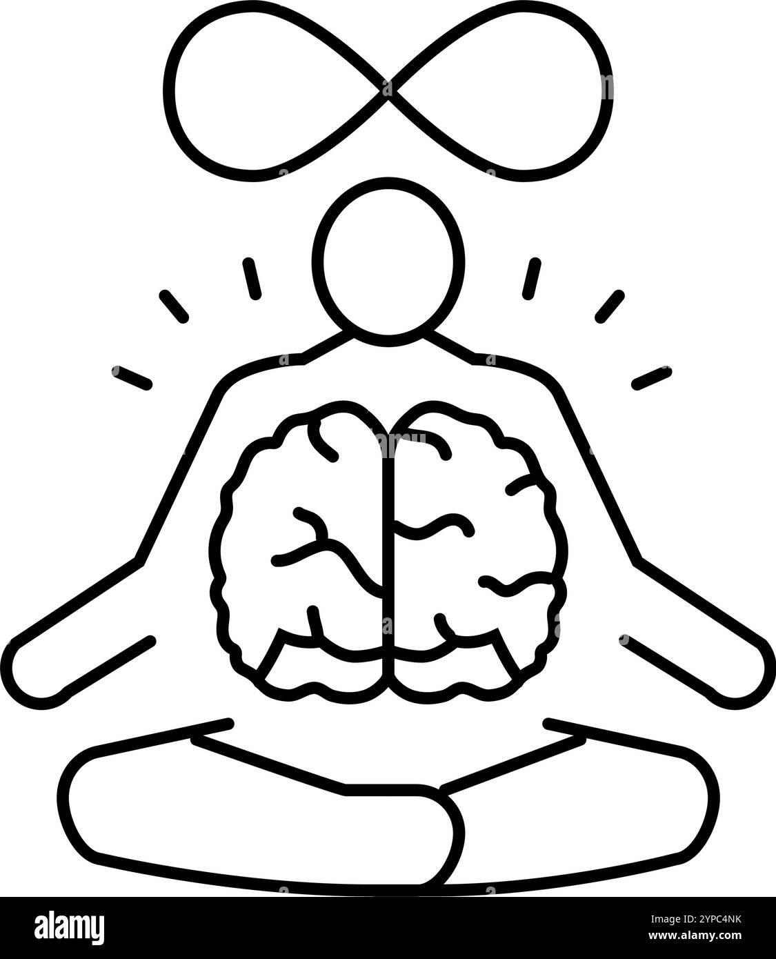 mind body connection neuroscience neurology line icon vector ...
