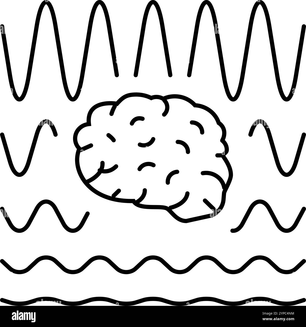 brainwaves neuroscience neurology line icon vector illustration Stock ...