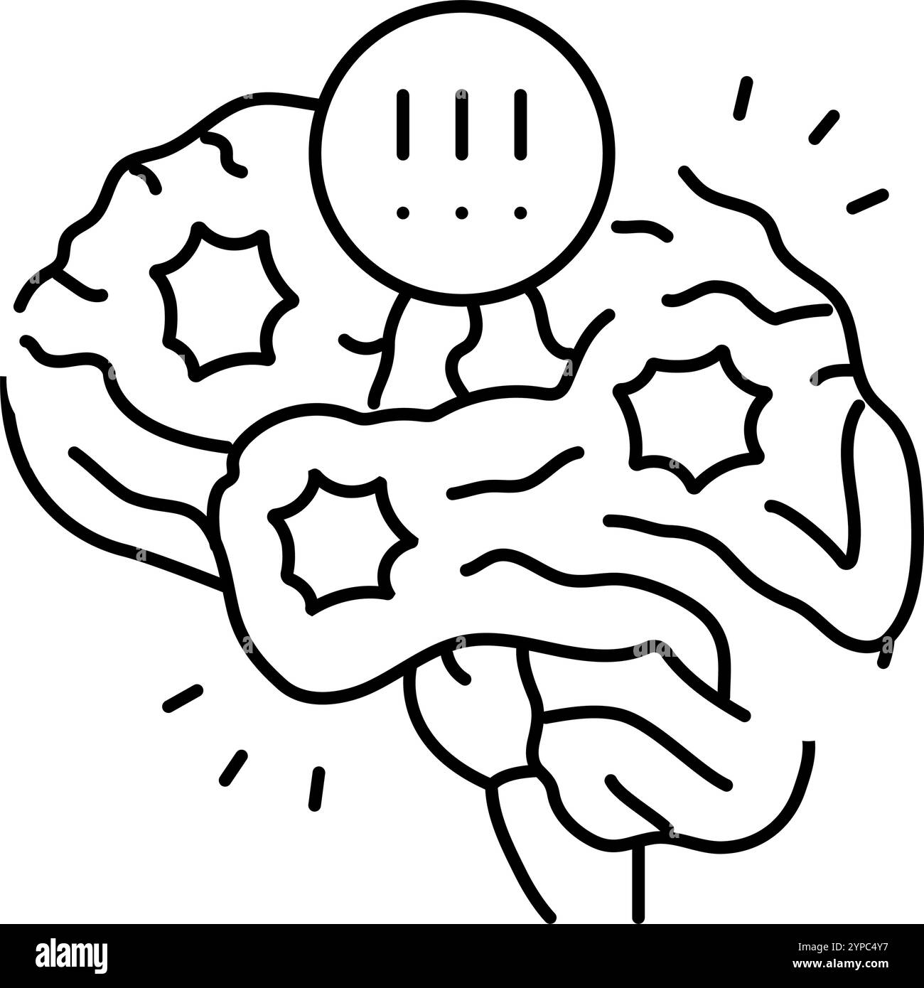 neurological disorders neuroscience neurology line icon vector ...