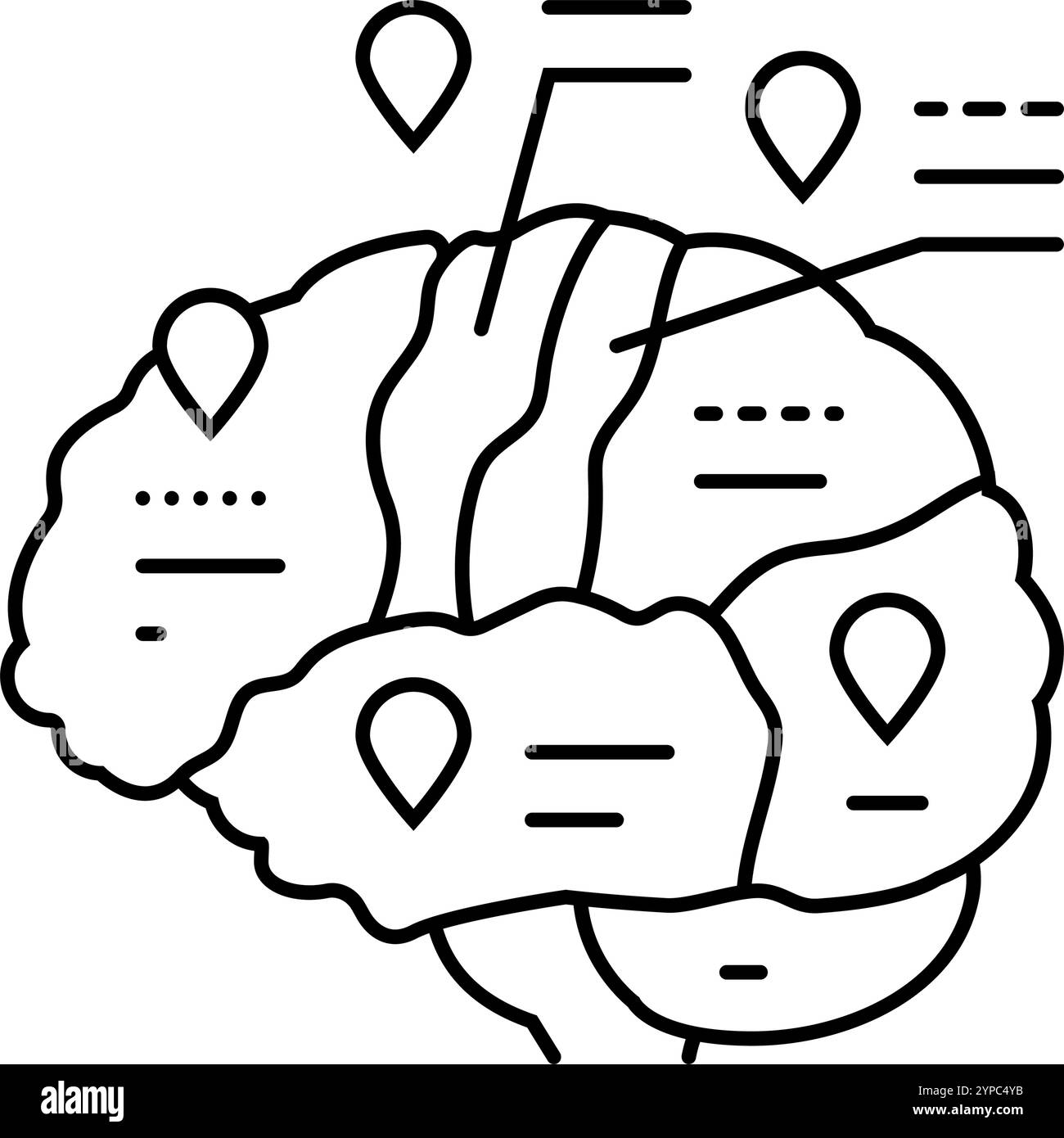 brain mapping neuroscience neurology line icon vector illustration ... brain mapping neuroscience neurology line icon vector illustration ...