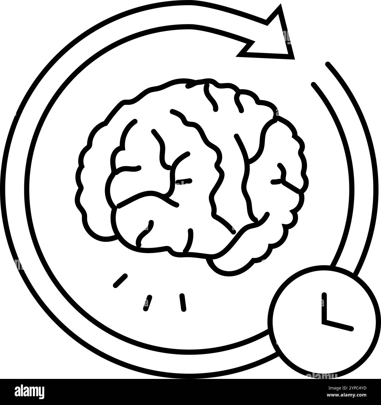 memory recall neuroscience neurology line icon vector illustration ...