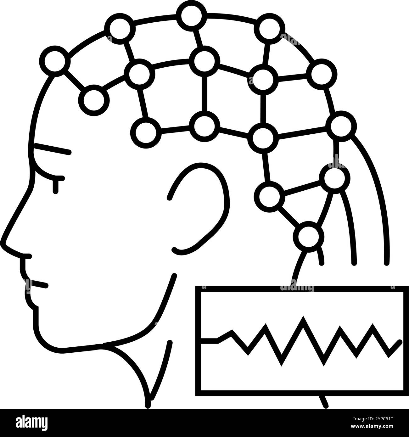 brain circuitry neuroscience neurology line icon vector illustration ...