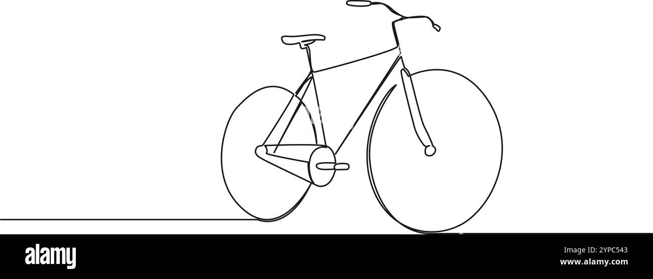 continuous single line drawing of a bicycle, line art vector ...