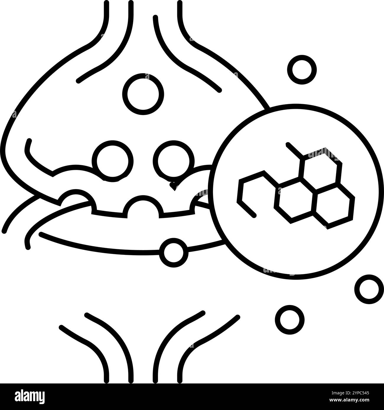 neurotransmitters neuroscience neurology line icon vector illustration ...
