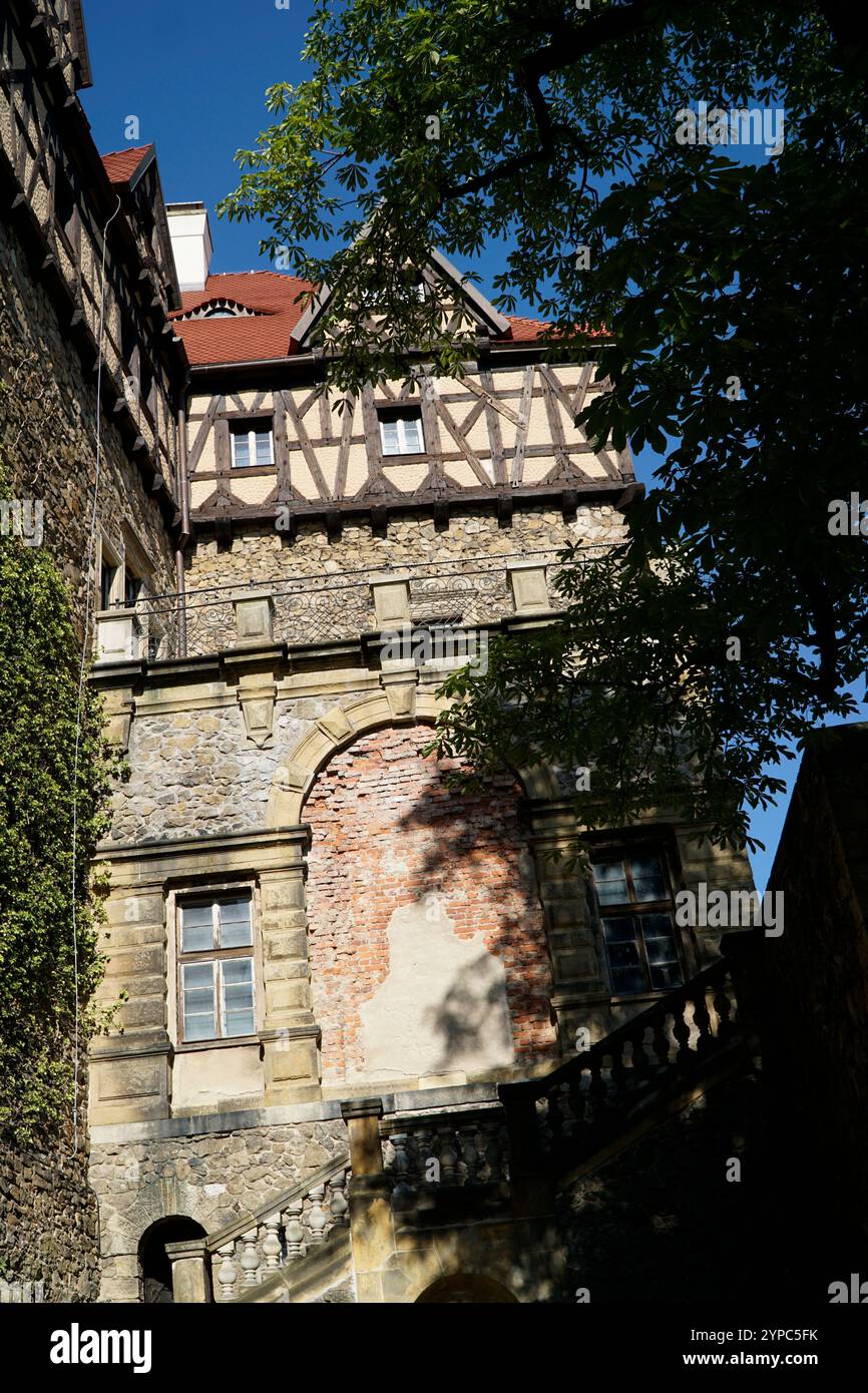 Walbrzych, Poland - August 12th, 2024 - Ksiaz Castle - ivy on external ...
