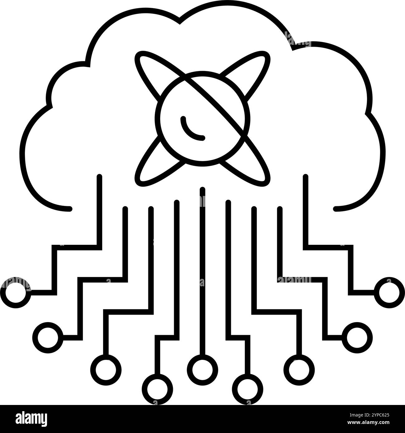 cloud computin quantum technology line icon vector illustration Stock Vector Image & Art - Alamy